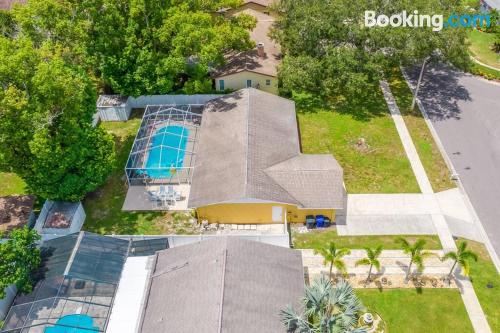 Cozy Family Home in Tampa with Private & Heated Pool, Pool Table and ...